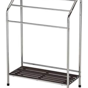 Kings Brand Furniture - Victory Chrome Free Standing Bathroom Towel Rack Stand with Shelf