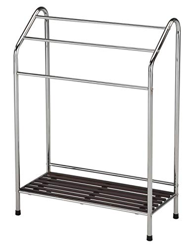 Kings Brand Furniture - Victory Chrome Free Standing Bathroom Towel Rack Stand with Shelf