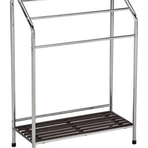 Kings Brand Furniture - Victory Chrome Free Standing Bathroom Towel Rack Stand with Shelf