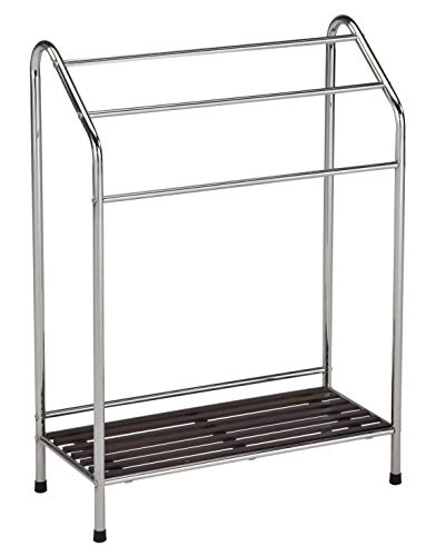 Kings Brand Furniture - Victory Chrome Free Standing Bathroom Towel Rack Stand with Shelf