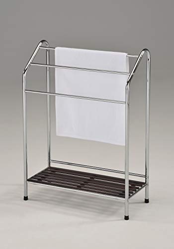 Kings Brand Furniture - Victory Chrome Free Standing Bathroom Towel Rack Stand with Shelf