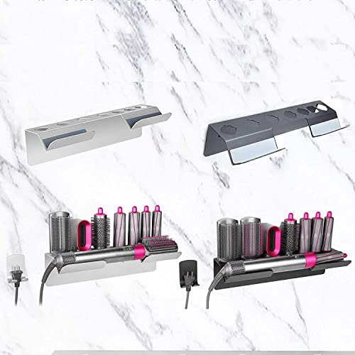 AOKEMAi Dyson Airwrap Styler Holder, Metal Organizor Rack for Airwrap Styler and Attachments, Storage Stand for Dyson Airwrap Styler Accessories, Silver (Only Holder)