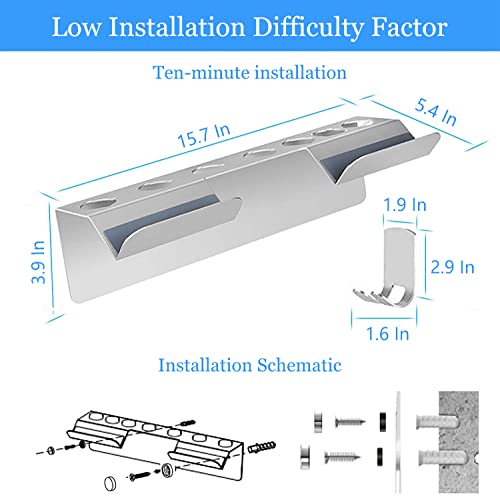 AOKEMAi Dyson Airwrap Styler Holder, Metal Organizor Rack for Airwrap Styler and Attachments, Storage Stand for Dyson Airwrap Styler Accessories, Silver (Only Holder)