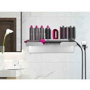 AOKEMAi Dyson Airwrap Styler Holder, Metal Organizor Rack for Airwrap Styler and Attachments, Storage Stand for Dyson Airwrap Styler Accessories, Silver (Only Holder)