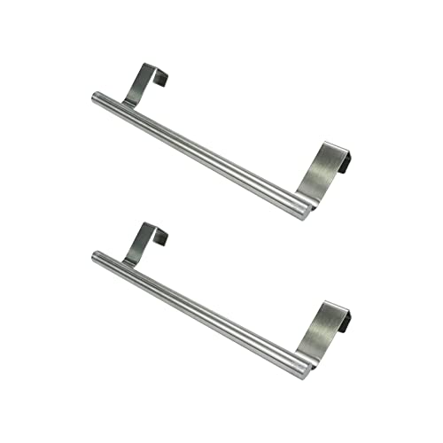 HEVSTIL 2Pcs Stainless Steel Towel Bar Rack 9 Inch Over Door Towel Rack Bar Holders Modern Kitchen Over Cabinet Towel Bar Rack Hanger Installation On Over Cabinet Cupboard Doors