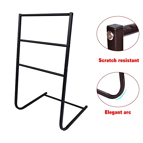 Freestanding Metal Towel Rack Scarf Rack Coat Rack 3 Bars Freestanding Drying Shelf for Bathroom, Bedroom, Living Room 3-Tiers Brown