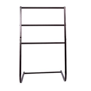 Freestanding Metal Towel Rack Scarf Rack Coat Rack 3 Bars Freestanding Drying Shelf for Bathroom, Bedroom, Living Room 3-Tiers Brown