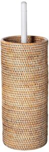 kouboo 1030058 la jolla hand woven rattan toilet roll stand pendant lamp, white wash