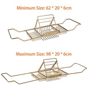 OldPAPA Bathtub Trays, Stainless Steel Expandable Shower Bathtub Tray Over Bath Tub Racks Shower Organizer with Removable Book Holder - Non-Slip Grip | Fits Most Tubs