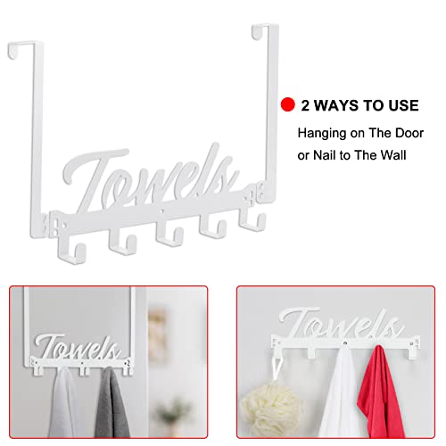 Over The Door Hooks, Towel Rack for Bathroom Towel Holder for Hanging Heavy Duty