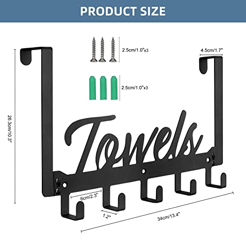 Over The Door Hooks, Towel Rack for Bathroom Towel Holder for Hanging Heavy Duty