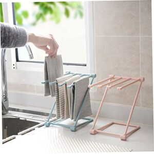 COLLBATH Standing Hand Towel Holder Kitchen Towel Stand Bathroom Towel Hanger Kitchen Dish Cloth Rack Rag Rack Towel Rack Kitchen Cloth Rack Cup Rack Foldable Towel Holder Pink Vertical