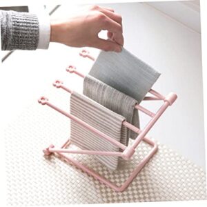 COLLBATH Standing Hand Towel Holder Kitchen Towel Stand Bathroom Towel Hanger Kitchen Dish Cloth Rack Rag Rack Towel Rack Kitchen Cloth Rack Cup Rack Foldable Towel Holder Pink Vertical