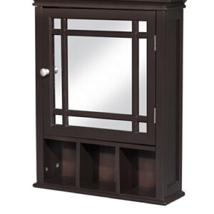 Elegant Home Fashion Neal Removable Wooden Medicine Cabinet with Mirrored Door, Espresso