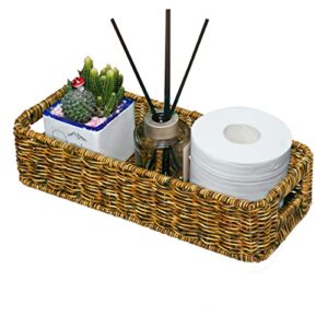 aevtih rattan basket for toilet paper, baskets for storage with built-in handles, bathroom basket & towel storage, basket for toilet tank top paper