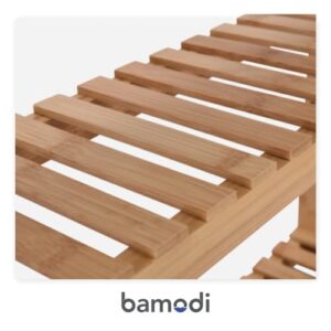 Bamodi Bamboo Bathroom 3 Tier Shelf - Multi-Shelves Bathroom Rack - Open Shelf Organizer for Kids Bedroom, Living Room, Office, Kitchen - Standing Storage Display Shelf for Towel, Book, Decor