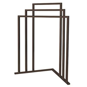 kingston brass scc8275 l shape 3-tier steel construction corner towel-rack, oil rubbed bronze