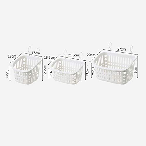 *m·kvfa* Plastic Hanging Shower Basket With Hook For Bathroom Kitchen, Pantry, Bathroom, Dorm Room, Office Storage Holder (B)