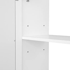 DESIGNSCAPE3D Bathroom Wall Cabinet with Mirror Door & 3 Storage Shelves, Wall-Mounted Medicine Cabinet w/Adjustable Shelf, MDF, White