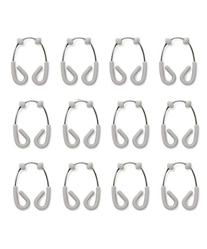 Umbra1013172-1165, Grey/Nickel Flex Double Shower Rings, Set of 12, 2" x 3''