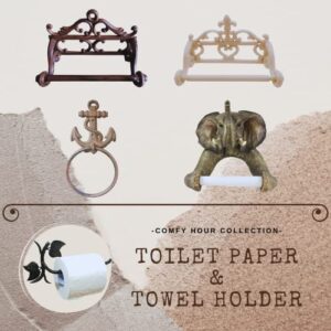 Comfy Hour Cast Iron Solid Anchor Towel Ring for Hanging Towel, Wash Cloth, Aged Old Fashioned, Brown, Antique & Vintage Collection