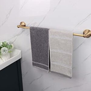 TocTen Bath Towel Bar - Thicken SUS304 Stainless Steel Towel Rack for Bathroom, Retro Style Bathroom Hardware Accessories Towel Rod Heavy Duty Wall Mounted Towel Holder (24 Inch, Gold)