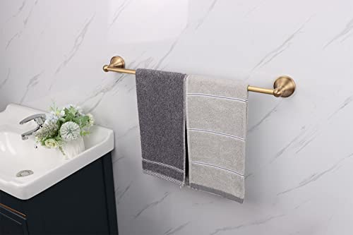 TocTen Bath Towel Bar - Thicken SUS304 Stainless Steel Towel Rack for Bathroom, Retro Style Bathroom Hardware Accessories Towel Rod Heavy Duty Wall Mounted Towel Holder (24 Inch, Gold)