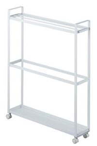 yamazaki home 4292 towel rack and bath cart-rolling bathroom storage organizer, one size, white