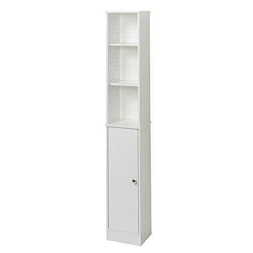 Zenna Home Linen Tower, 5-Tier, Bathroom Storage, White Spacesaver