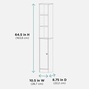 Zenna Home Linen Tower, 5-Tier, Bathroom Storage, White Spacesaver