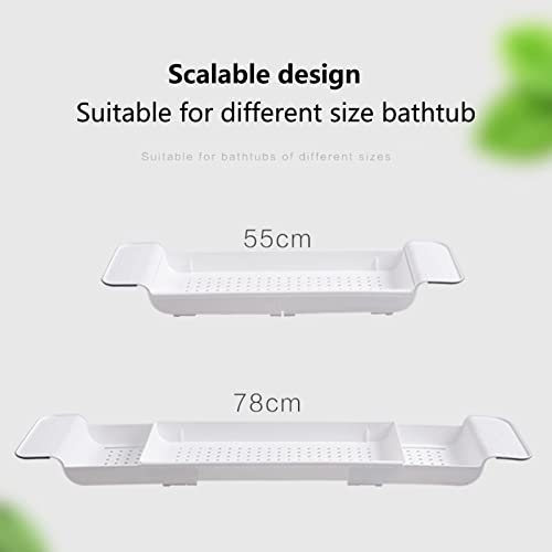 Worparsen Foldable Bathtub Tray Caddy, Waterproof Expandable Bath Table Over Tub, Premium Bathtub Caddy Tray, Expandable Bath Tray, Bath Storage Rack or Couples Birthday Wedding Gifts for mom Women W