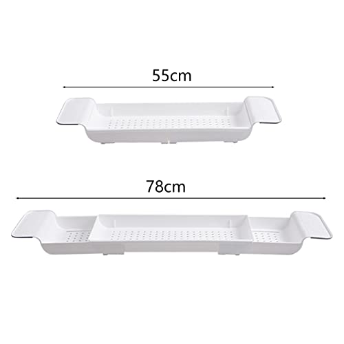 Worparsen Foldable Bathtub Tray Caddy, Waterproof Expandable Bath Table Over Tub, Premium Bathtub Caddy Tray, Expandable Bath Tray, Bath Storage Rack or Couples Birthday Wedding Gifts for mom Women W