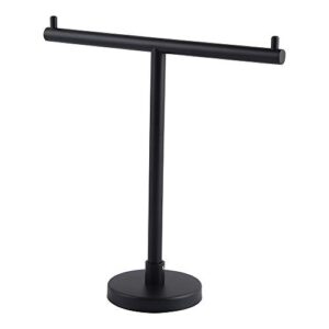 gerzwy matte black hand towel holder tree rack free standing sus 304 stainless steel countertop towel ring dzy08-bk