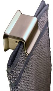 truegem wall mounted hand towel holder with baseplate. compact clip/clamp. smaller than bar, ring, rack for bathroom