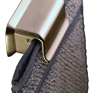 TrueGem Wall Mounted Hand Towel Holder with Baseplate. Compact Clip/clamp. Smaller Than bar, Ring, Rack for Bathroom