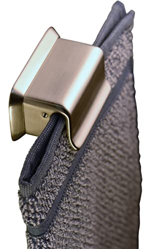 TrueGem Wall Mounted Hand Towel Holder with Baseplate. Compact Clip/clamp. Smaller Than bar, Ring, Rack for Bathroom