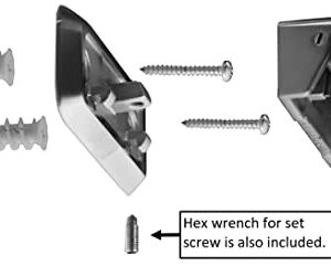 TrueGem Wall Mounted Hand Towel Holder with Baseplate. Compact Clip/clamp. Smaller Than bar, Ring, Rack for Bathroom