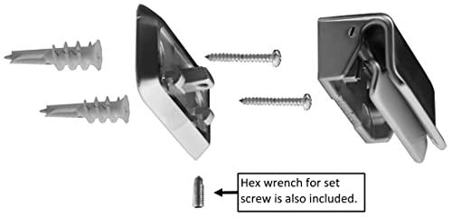 TrueGem Wall Mounted Hand Towel Holder with Baseplate. Compact Clip/clamp. Smaller Than bar, Ring, Rack for Bathroom