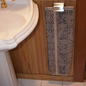 TrueGem Wall Mounted Hand Towel Holder with Baseplate. Compact Clip/clamp. Smaller Than bar, Ring, Rack for Bathroom