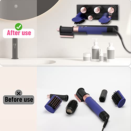 MyLifeUNIT Storage Holder for Dyson Airwrap Curling Iron New Complete, Metal Wall Mount for Dyson Air Wrap Accessories Organizer with Non-Slip Silicone Pad for Bathroom Bedroom Hair Salon Barbershop