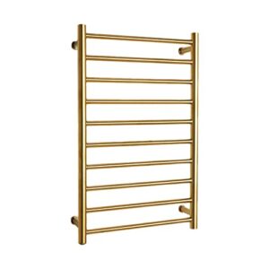 ilroomh heated towel warmer for bathroom, wall mounted hot towel racks, stainless steel heated towel drying rack, gold (hardwire)