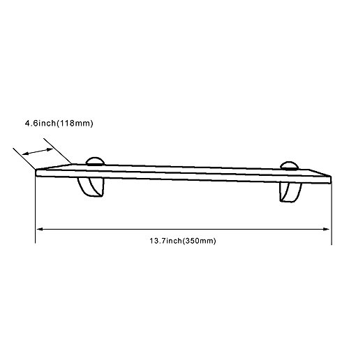 XVL 14 Inches Bathroom Glass Shelf Brushed