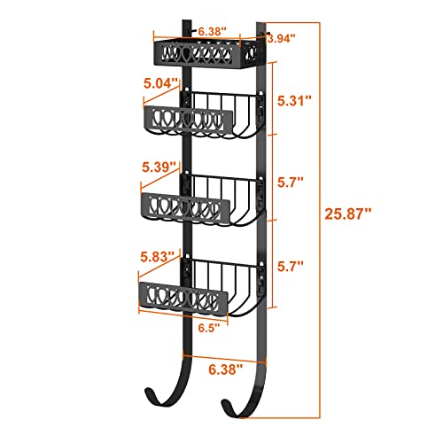 GALLIS Towel Racks for Bathroom Wall Mounted, Metal Towel Holders for Rolled Towels, Bath Robes and Yoga Supplies, Towel Storage Organizer for Spa, Salon, RV, Black