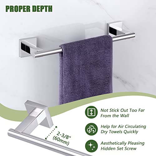 Hand Towel Rack Polished Chrome 13.78", Angle Simple SUS304 Stainless Steel Bathroom Towel Holder, Face Towel Bar for Wall