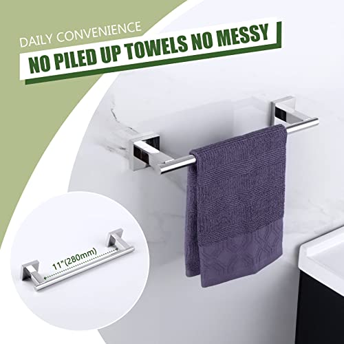 Hand Towel Rack Polished Chrome 13.78", Angle Simple SUS304 Stainless Steel Bathroom Towel Holder, Face Towel Bar for Wall