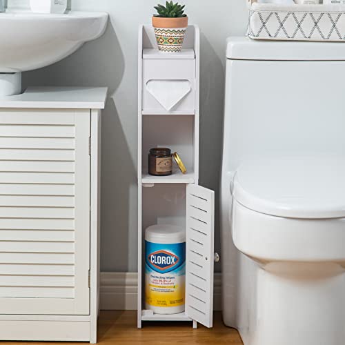 AOJEZOR Bathroom Storage Cabinet,with Toilet Paper Basket Set of 2 Great for Bathroom Storage,Narrow Bathroom Cabinet Waterproof Great for Small Spaces,Toilet Tank Basket Fit for Toilet Paper Storage