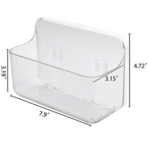 TREEHOLE Bedside Caddy Organizer Acrylic Wall Mounted Adhesive Shelf for Remote Control Office Supply Makeup Brush Bathroom cabinet door Pantry Kitchen Laundry Utility Room (One cell)