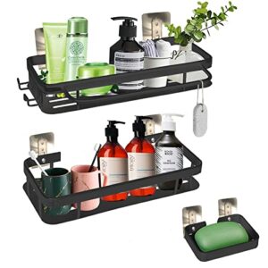 detoypapa shower caddy,2 pack bathroom shower organizer with soap holder drill-free adhesive shower shelves for bathroom shower storage