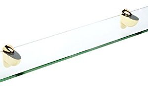 Spancraft Glass Heron Glass Shelf, Brass, 6 x 30