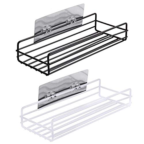 JAHH Punch Free Bathroom Shelf Storage Rack Organizer Shower Wall Shelf Kitchen Bathroom Organizer Basket (Color : E)